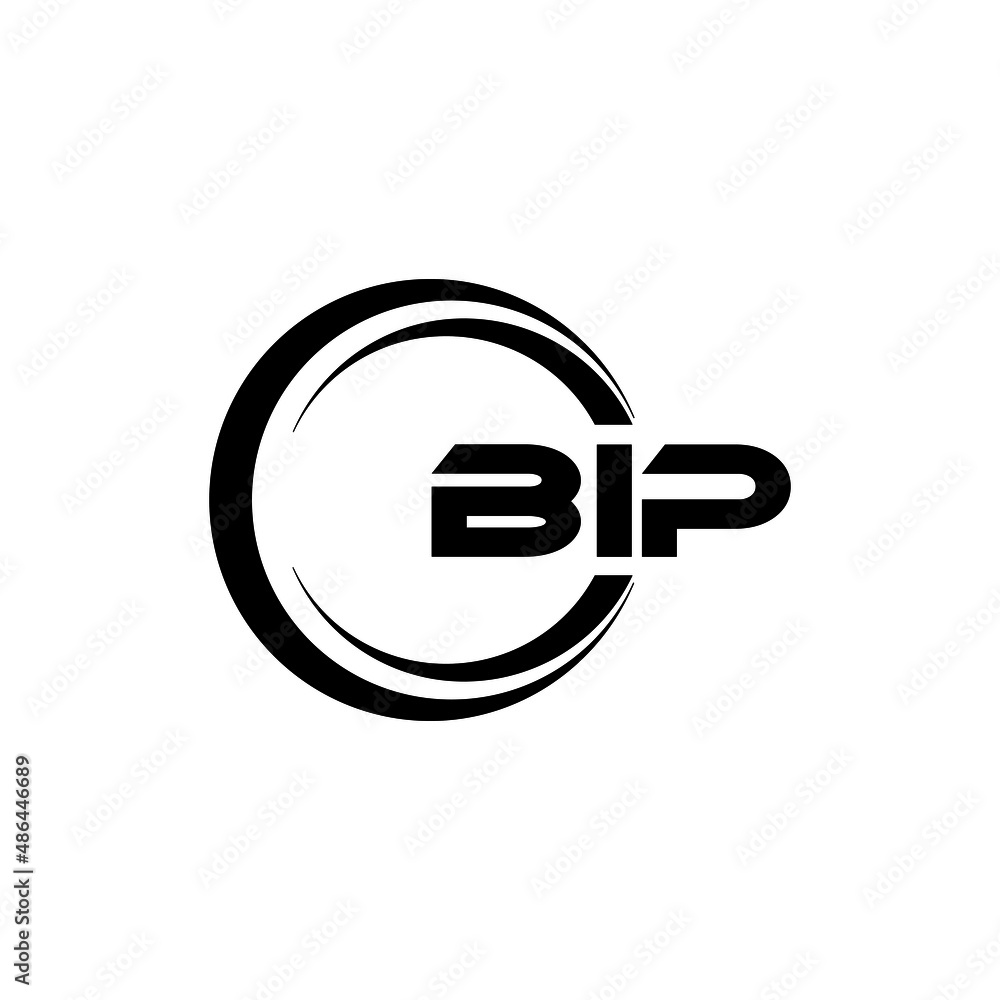 BIP letter logo design with white background in illustrator, vector ...