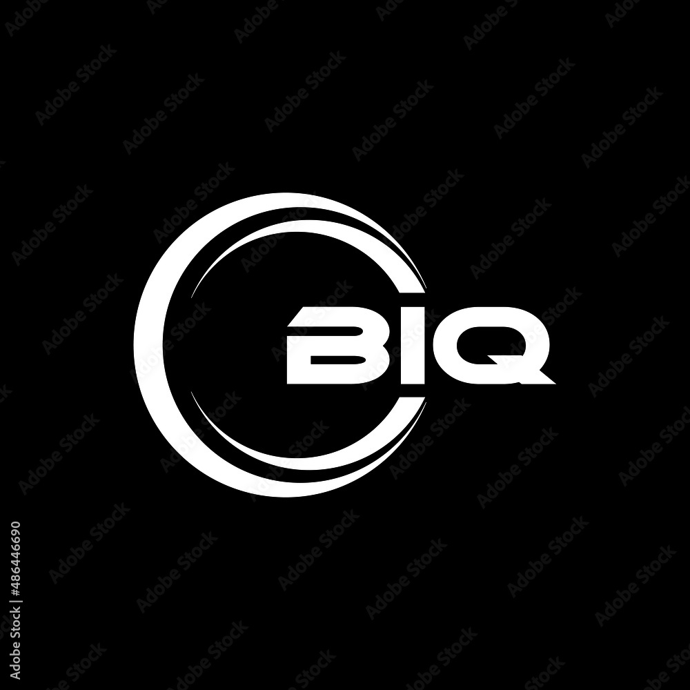 BIQ letter logo design with black background in illustrator, vector ...