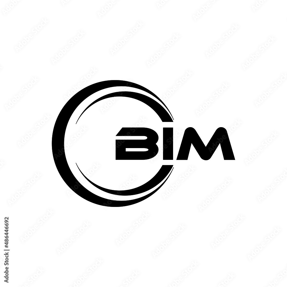 BIM letter logo design with white background in illustrator, vector ...