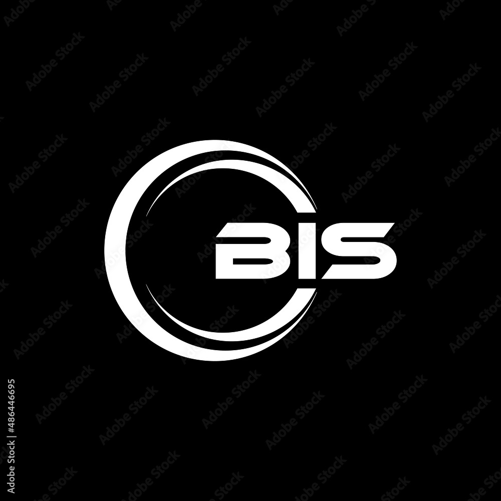BIS letter logo design with black background in illustrator, vector ...