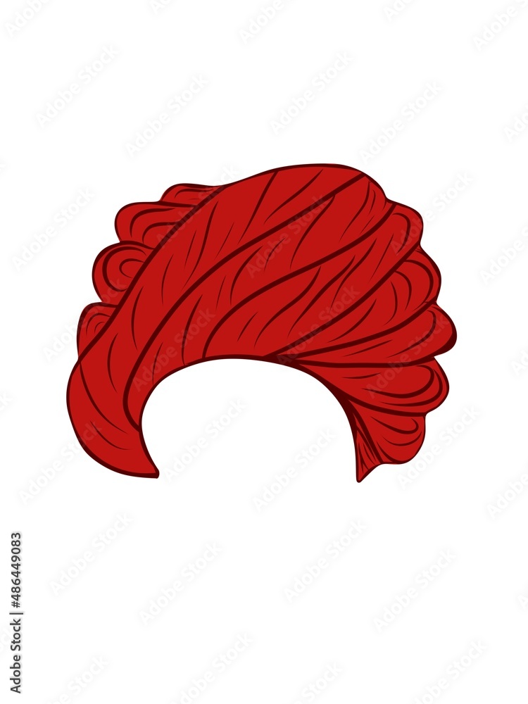 Rajasthani safa isolated Stock Illustration | Adobe Stock