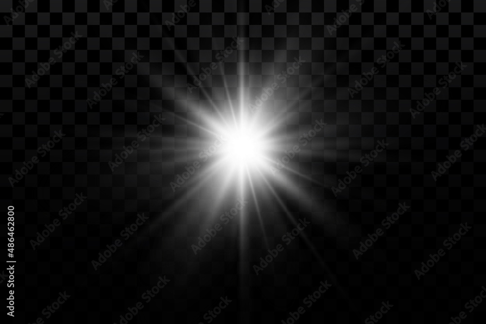 Glow effect. Star sparkles on a transparent background. Vector ...