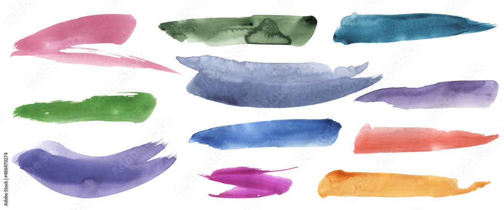 Watercolor color Backgrounds Clipart, Brush strokes illustration ...