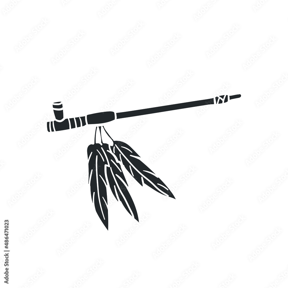 Pipe Of Peace Icon Silhouette Illustration. Smoke Spiritual Culture ...