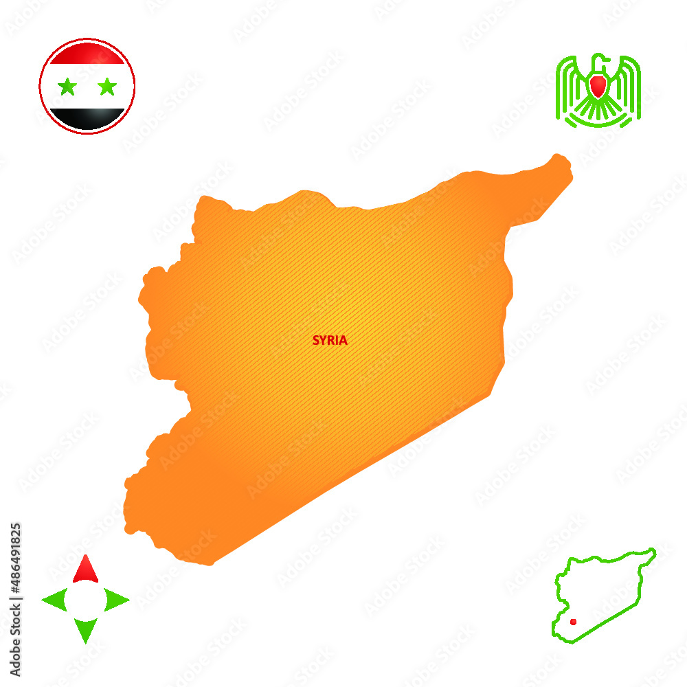 simple outline map of syria Stock Vector | Adobe Stock
