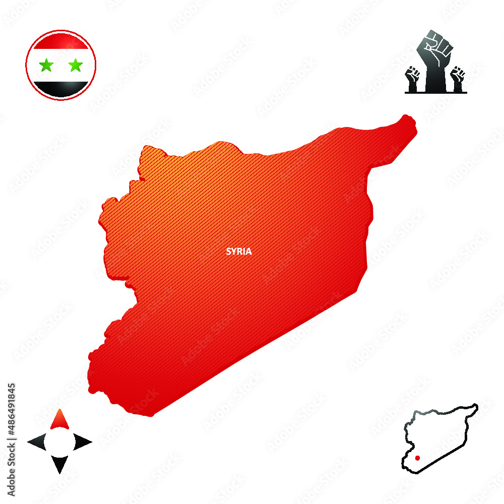 simple outline map of syria Stock Vector | Adobe Stock