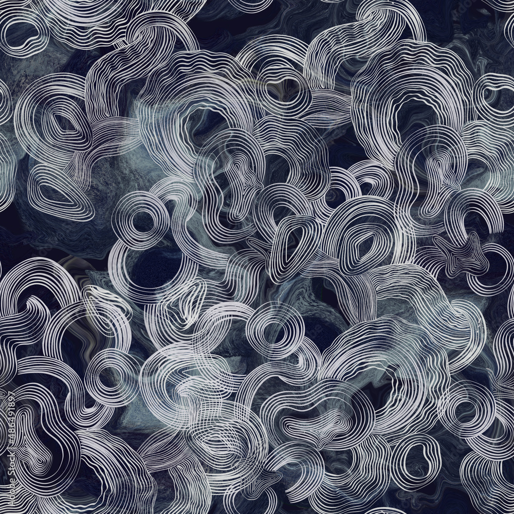 Seamless digital marble patterns. Beautiful curves and transitions of ...