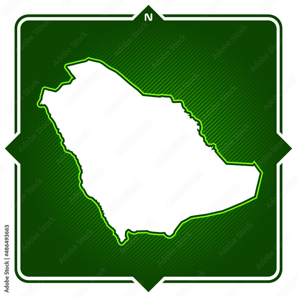 Saudi arabia map outline