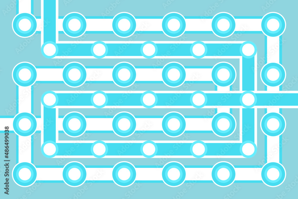 Seamless pattern of circles and lines with blue background. Simple ...