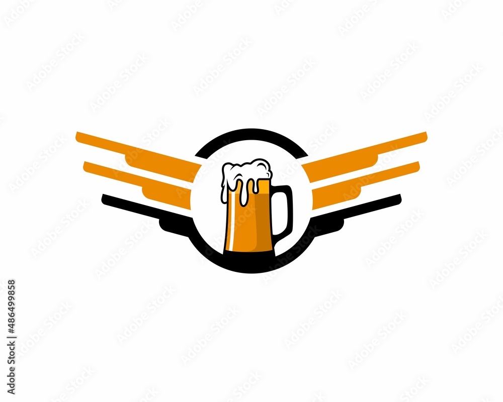 Beer glass inside the circle logo Stock Vector | Adobe Stock