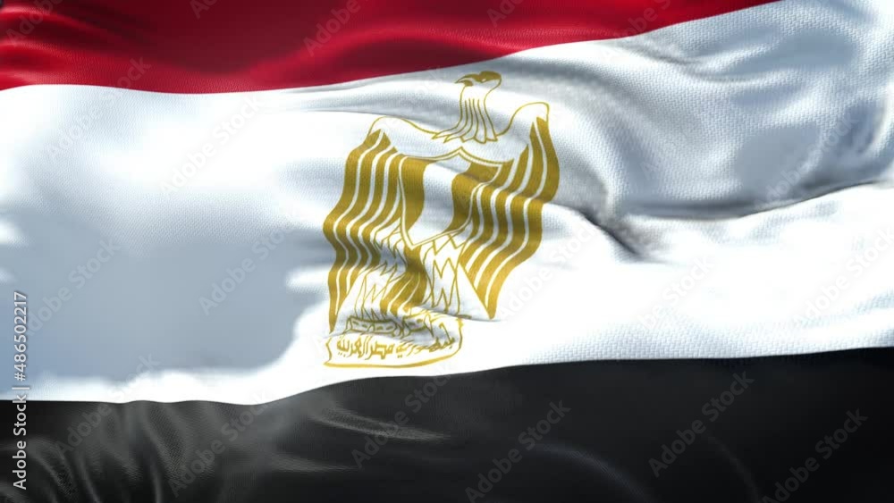 Egyptian flag is waving slow motion in full screen. Loopable 4K ...