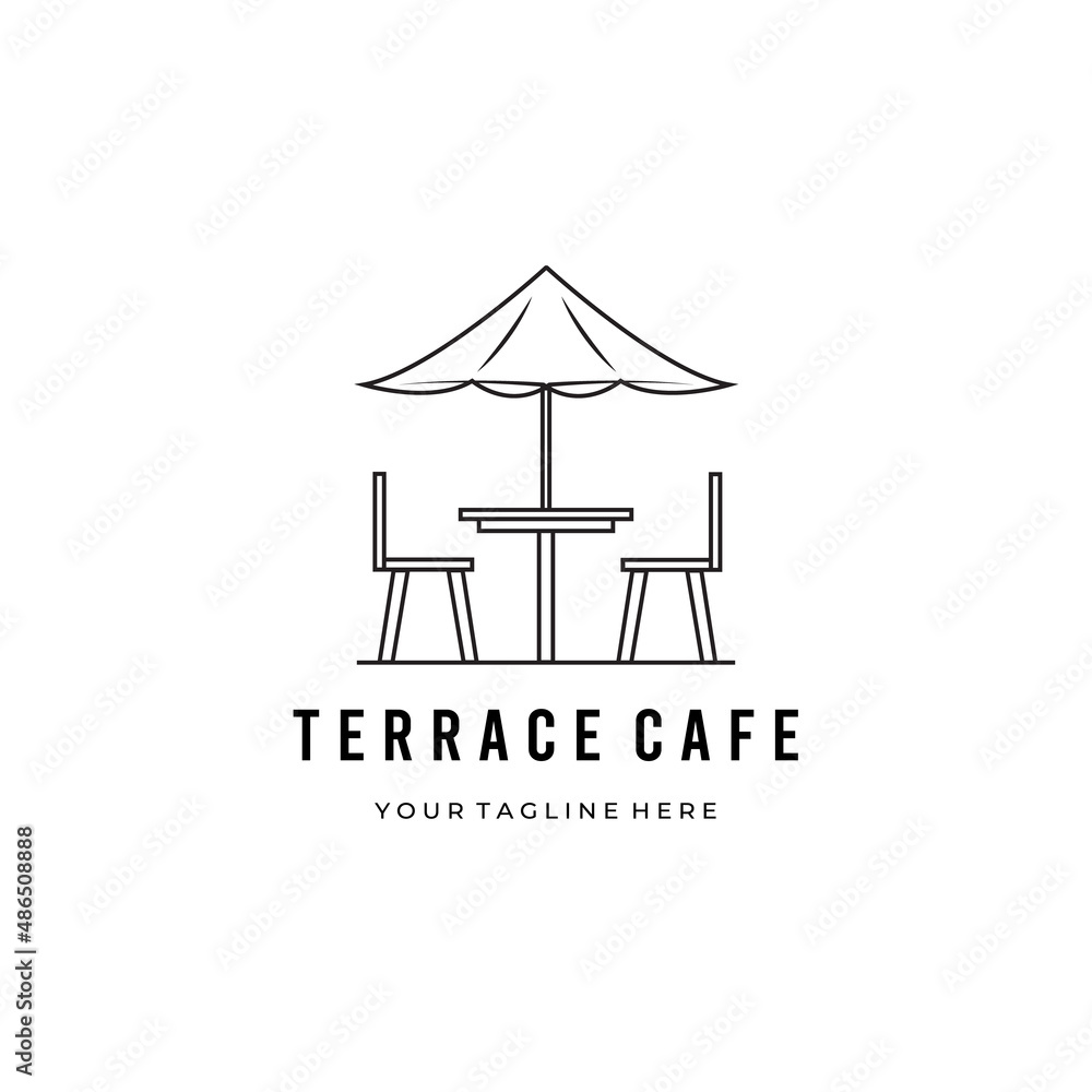 terrace cafe logo vector illustration Stock Vector | Adobe Stock