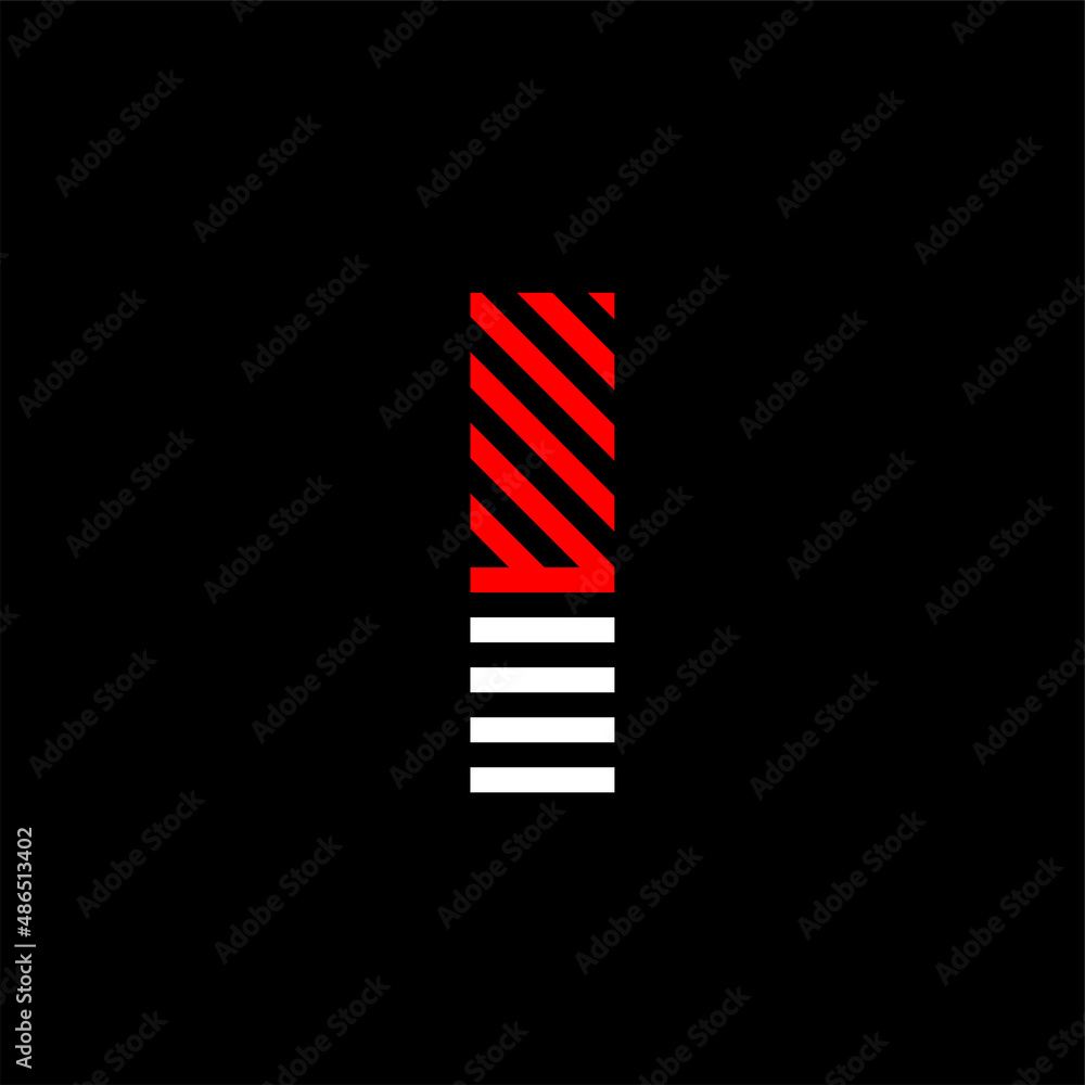Abstract Letter I Line. Transition color linear logo. Linear modern ...