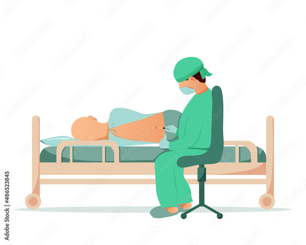 Lumbar puncture in the clinic. Oncological treatment. Stock Vector ...