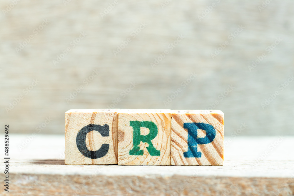 Alphabet letter block in word CRP (abbreviation of C-Reactive Protein ...