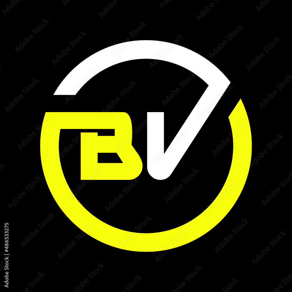 BV letter logo design on black background Initial Monogram Letter BV ...
