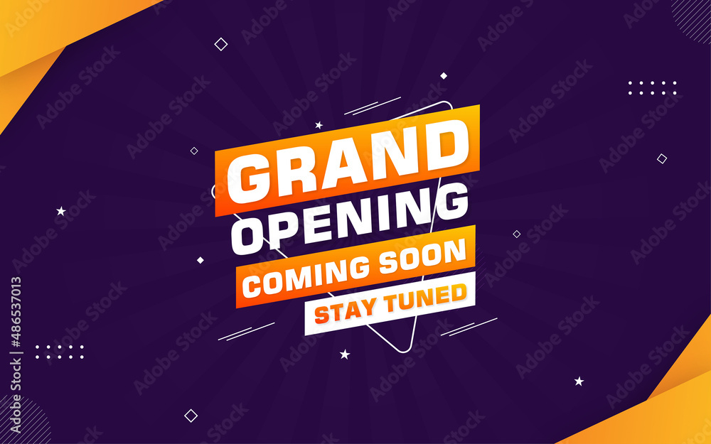 Grand opening modern banner design. Stock Vector | Adobe Stock