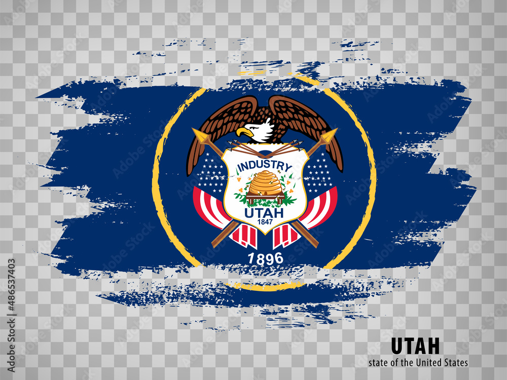 Vecteur Stock Flag of Utah from brush strokes. United States of America ...