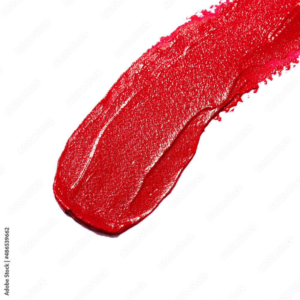 Beauty swatches. Lipsticks smear, palette of smudged lipsticks isolated ...