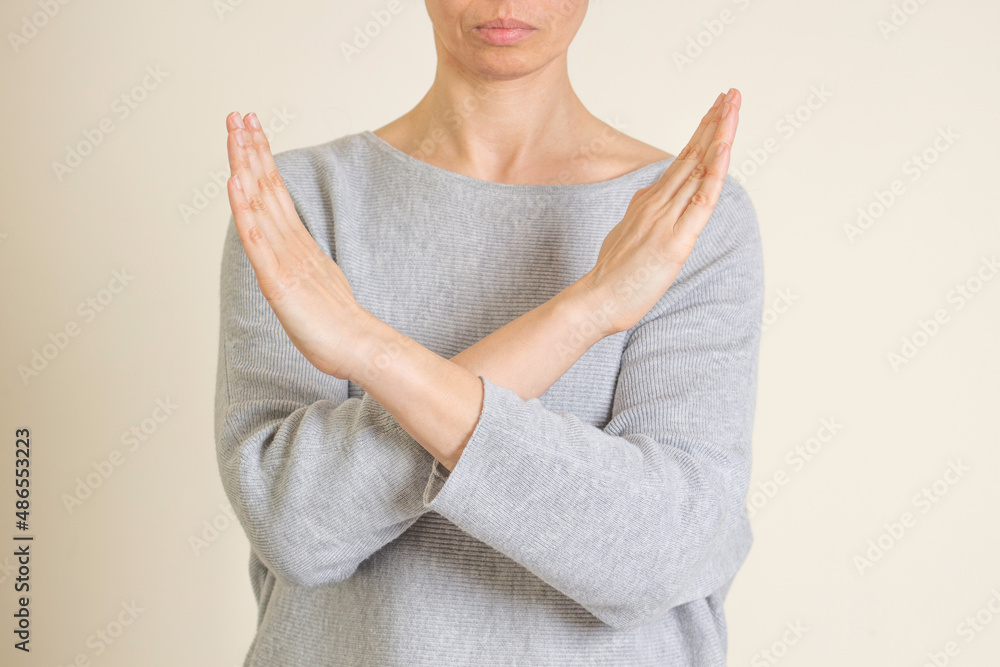 Crossed hands. Break the bias symbol of woman's international day ...