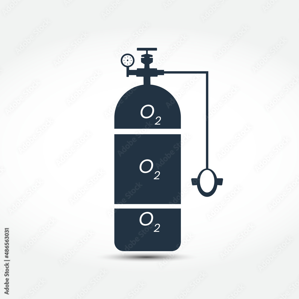 Oxygen Cylinder with ventilation illustration vector Stock Vector ...