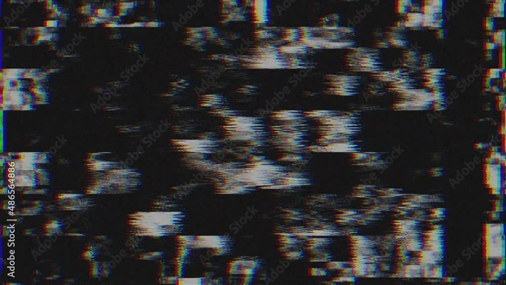 Vidéo Stock Retro glitch screen background, TV static noise malfunction ...