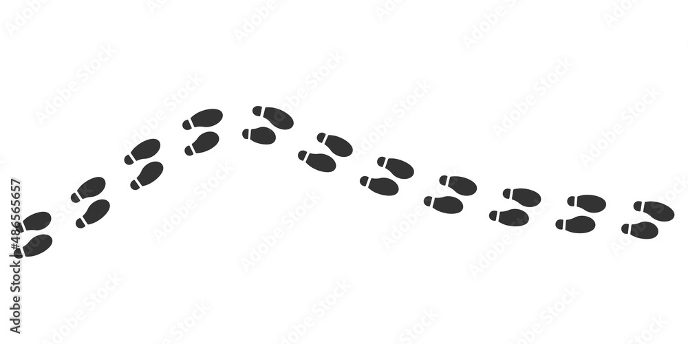 Step footprint illustration. Human walk track, foot print way in vector ...