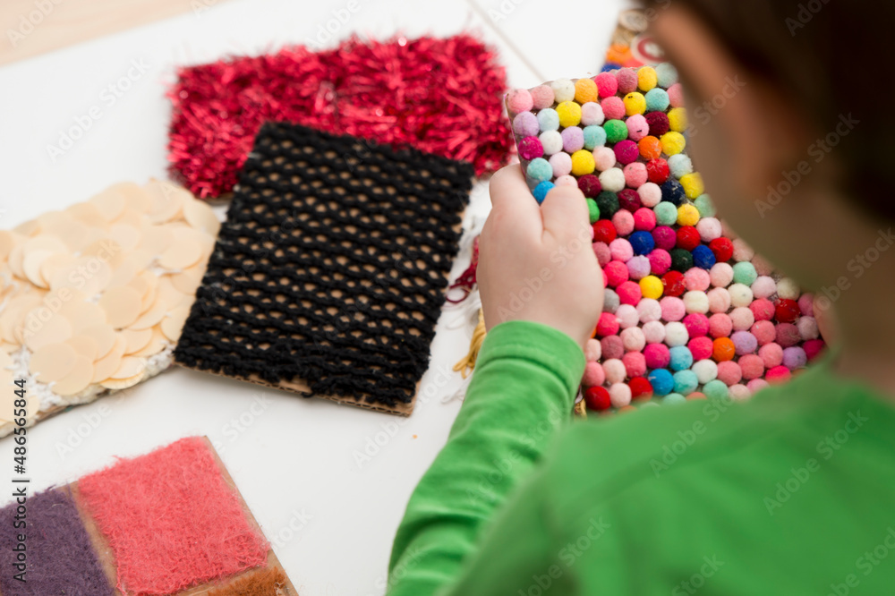 Cards of different textures. Sensory device for infants or children ...