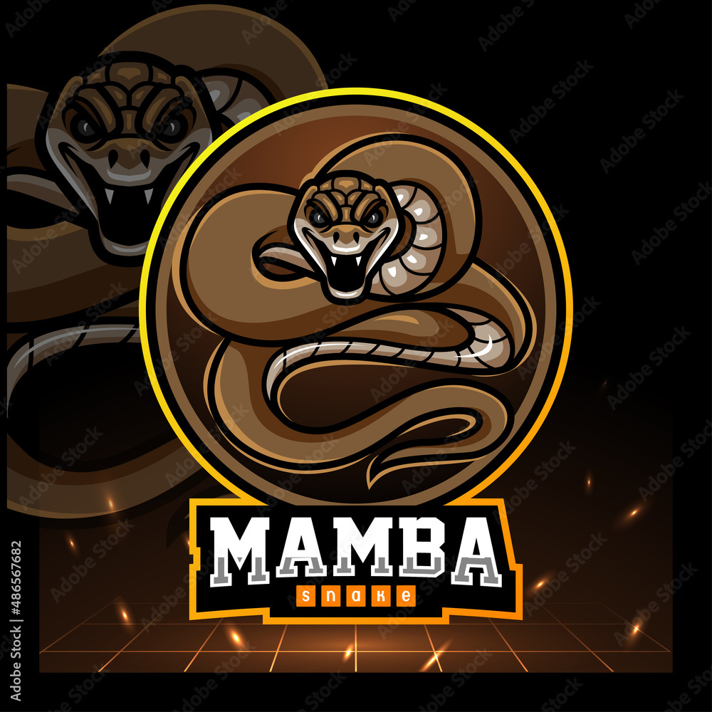 Black mamba snake mascot. esport logo design vector de Stock | Adobe Stock