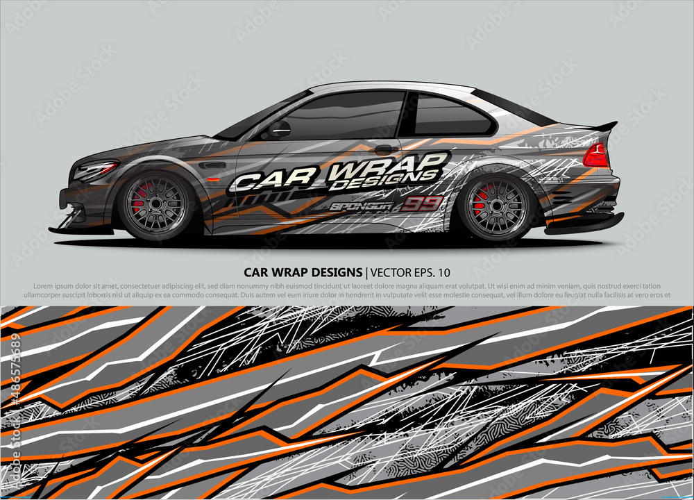 car wrap design. simple lines with abstract background vector Stock ...