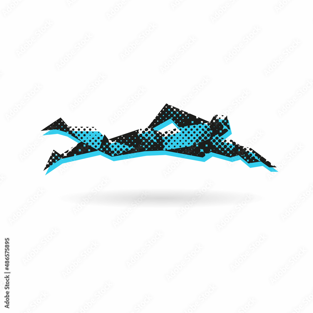 Swimmer abstract isolated on a white background, vector illustration ...