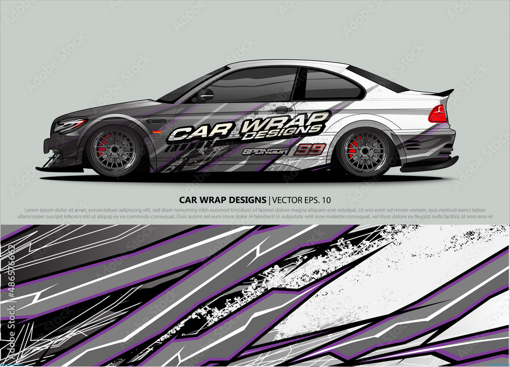 car wrap design. simple lines with abstract background vector Stock ...