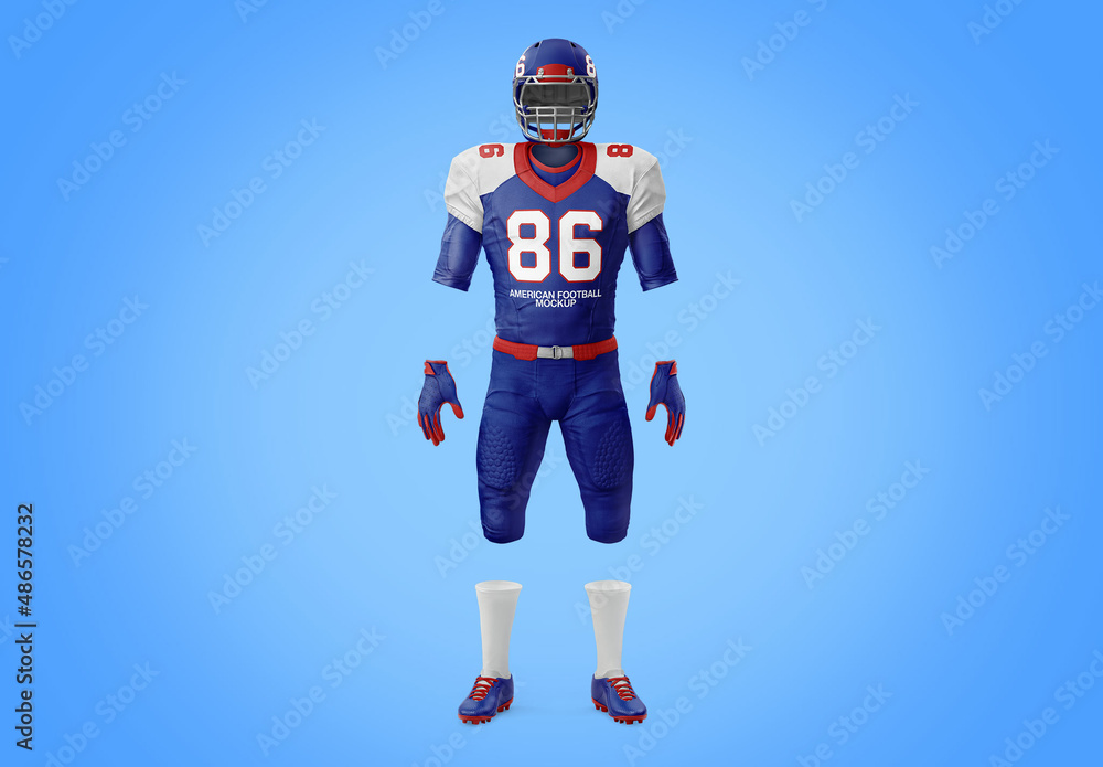 American Football Kit Mockup Front View Stock Template | Adobe Stock
