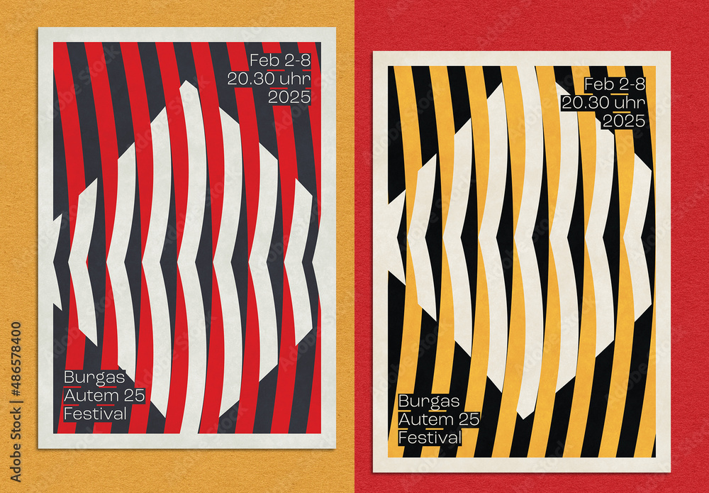 Creative Promotional Design Poster Layout with Distorted Lines Pattern ...