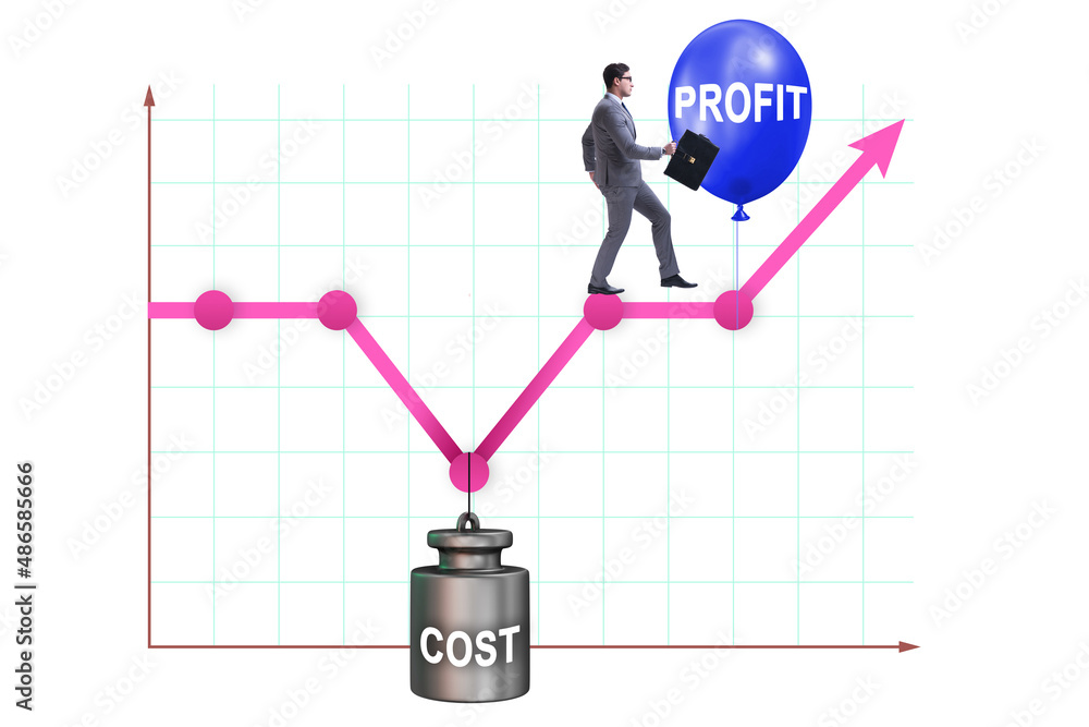 Chart with profit and cost and businessman Stock Photo | Adobe Stock