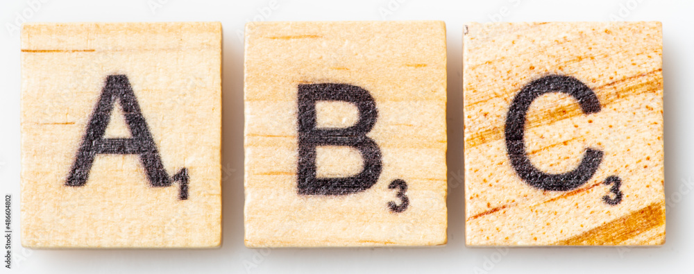 ABC Scrabble letters English alphabet uppercase Stock Photo | Adobe Stock