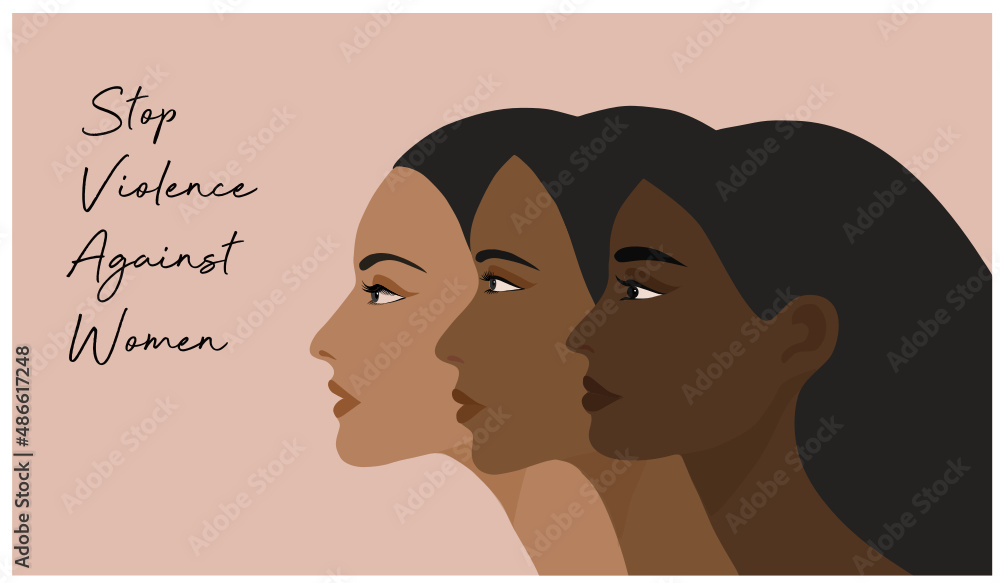 Stop violence against woman concept for the International Day for the ...