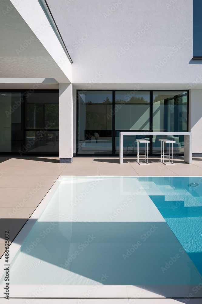 terrace and swimming pool Stock Photo | Adobe Stock