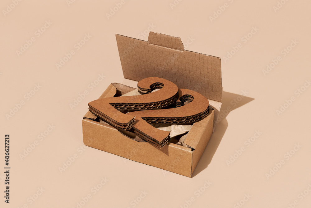 cardboard number 22 Stock Photo | Adobe Stock