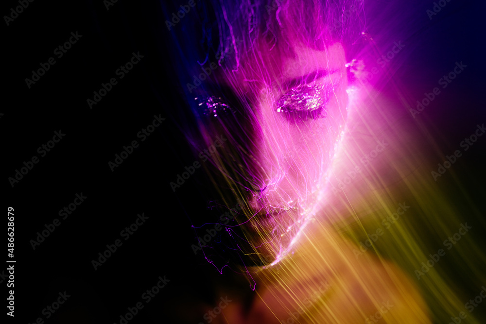 light-painting front view portrait Stock Photo | Adobe Stock