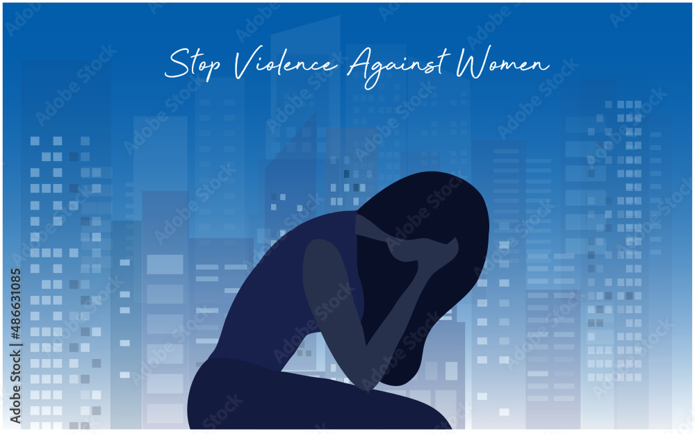 Stop violence against woman concept for the International Day for the ...