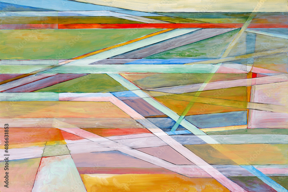 An original abstract painting; an aerial view. Stock Photo | Adobe Stock