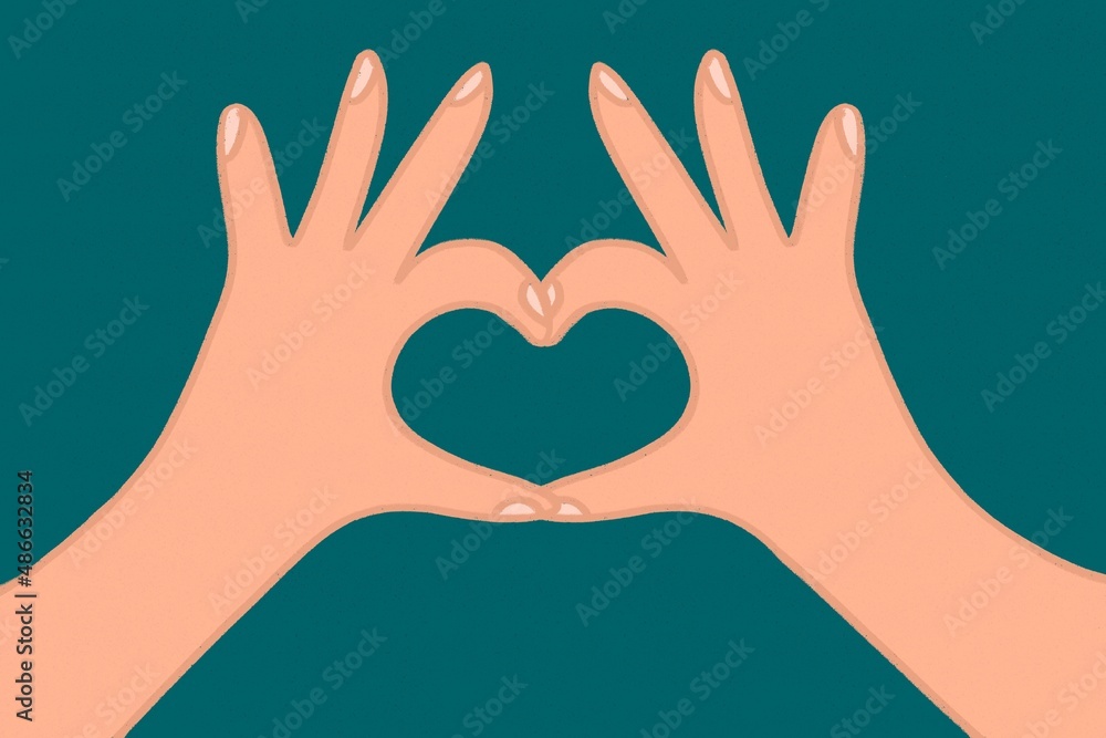 Heart shaped hands illustration Stock Photo | Adobe Stock