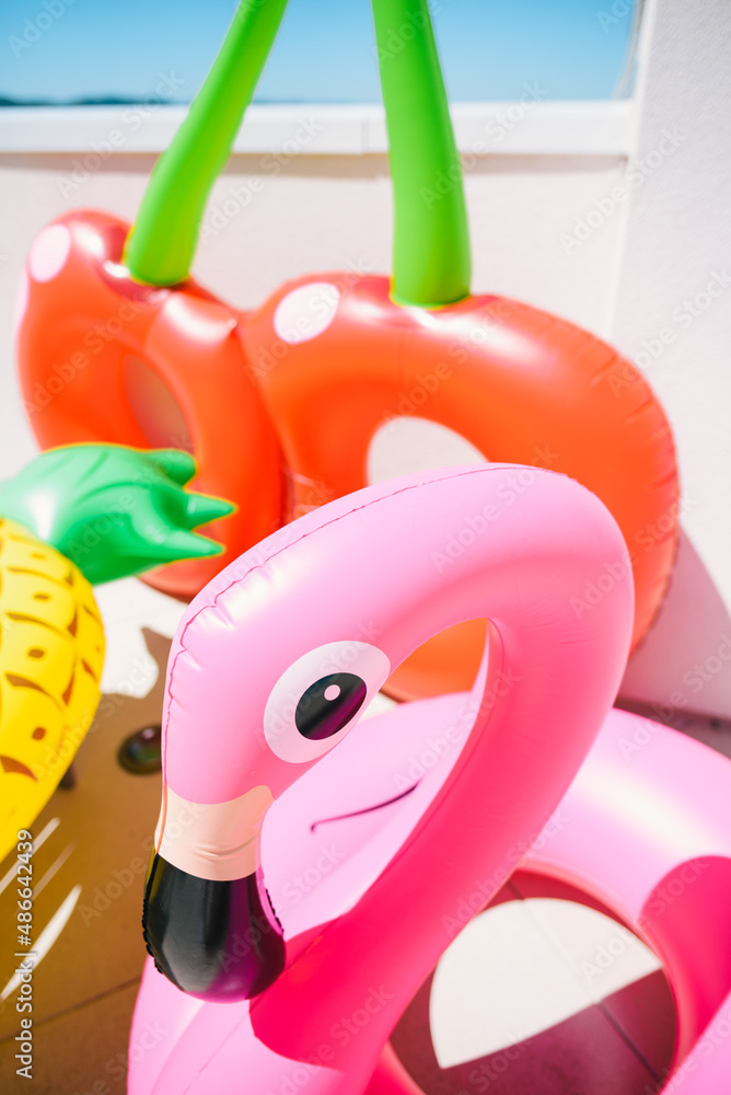 Colorful Pool Floats Stock Photo | Adobe Stock