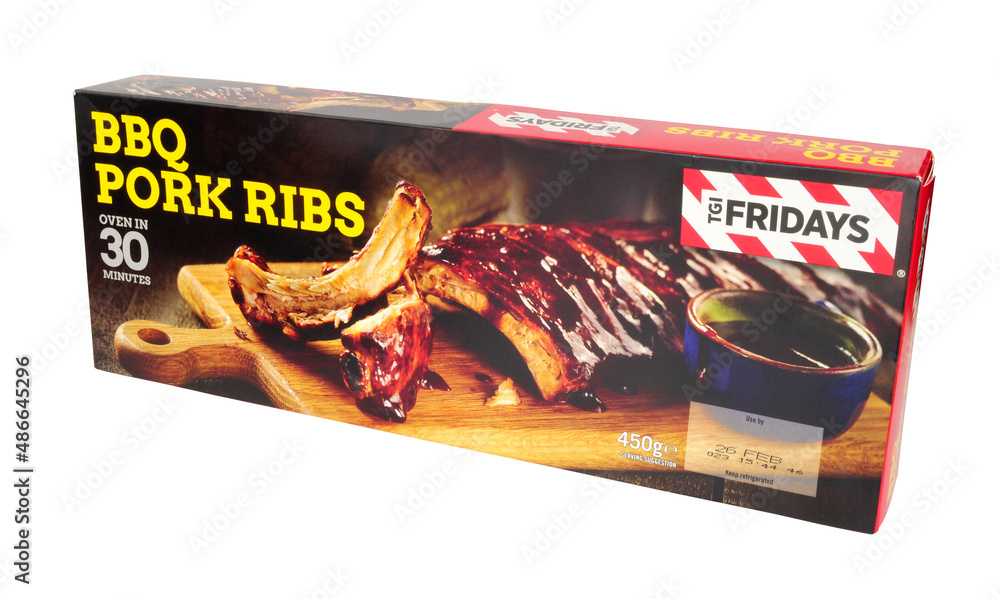 TGI Fridays BBQ pork ribs marinated with bourbon whisky barbecue sauce ...