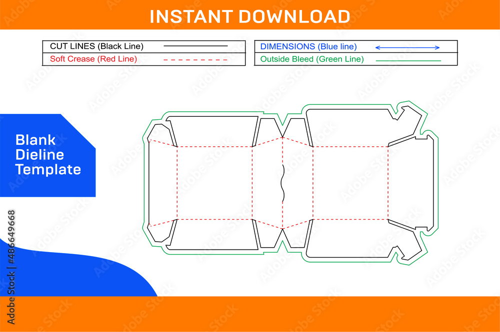 Burger box dieline template, Fast Food Burger Box packaging dieline ...