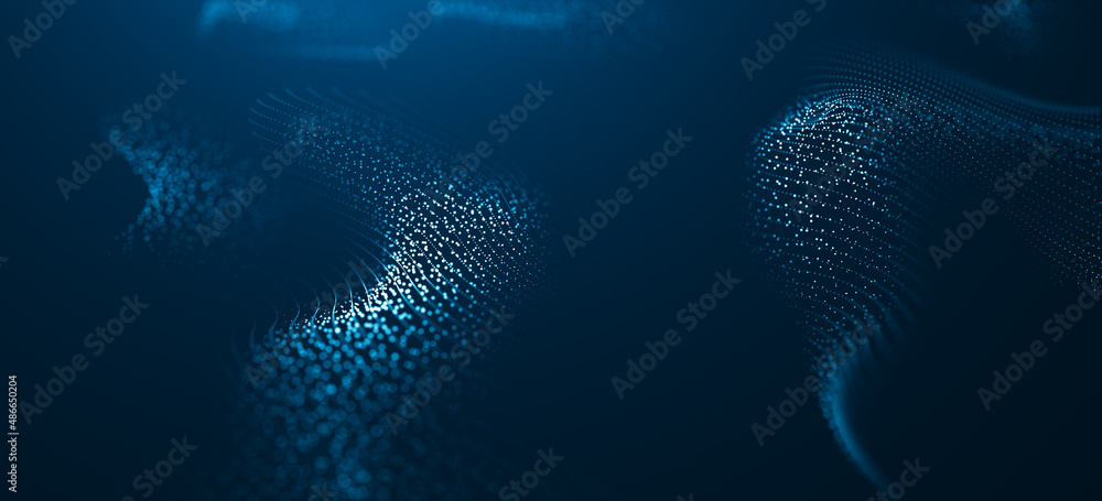 abstract beautiful wave technology background with blue light effect ...
