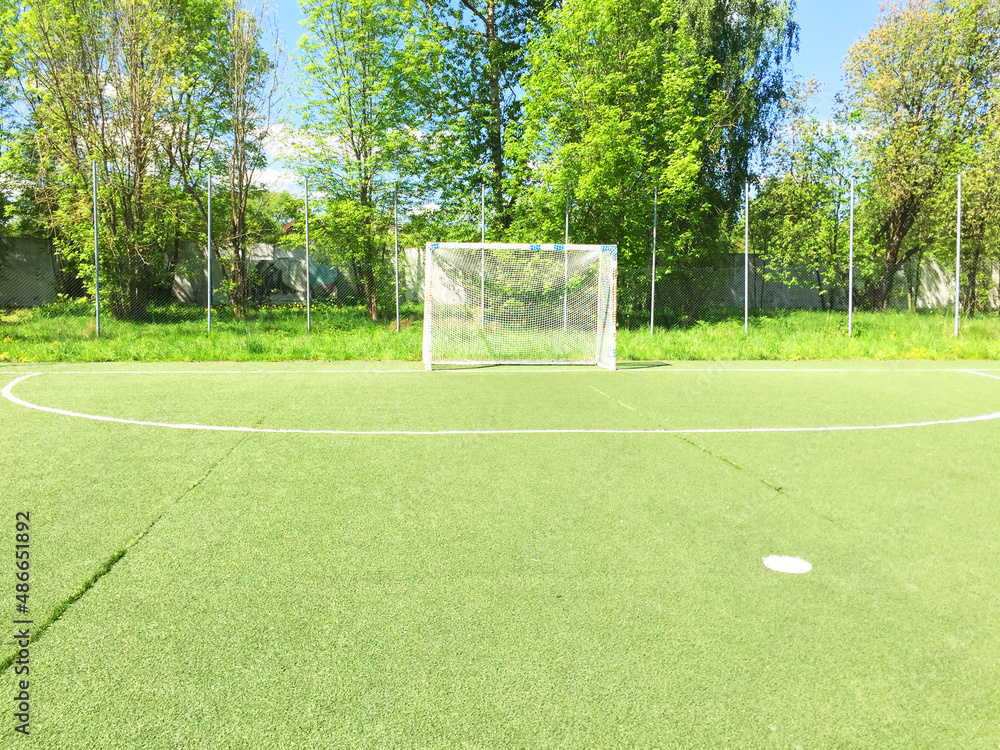 football field with markings.Texture of natural green grass on the ...