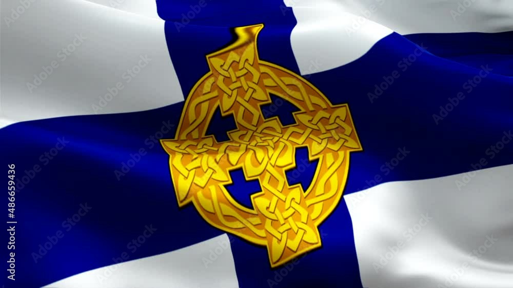 Britain Protestant Flag Animation background video waving in wind ...