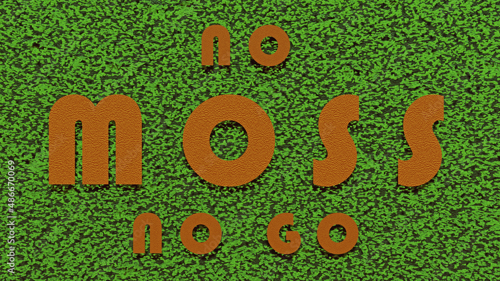 Ohne Moos Nix los - Spruch, Lebensweisheit - 3D lustig Rendering Stock ...